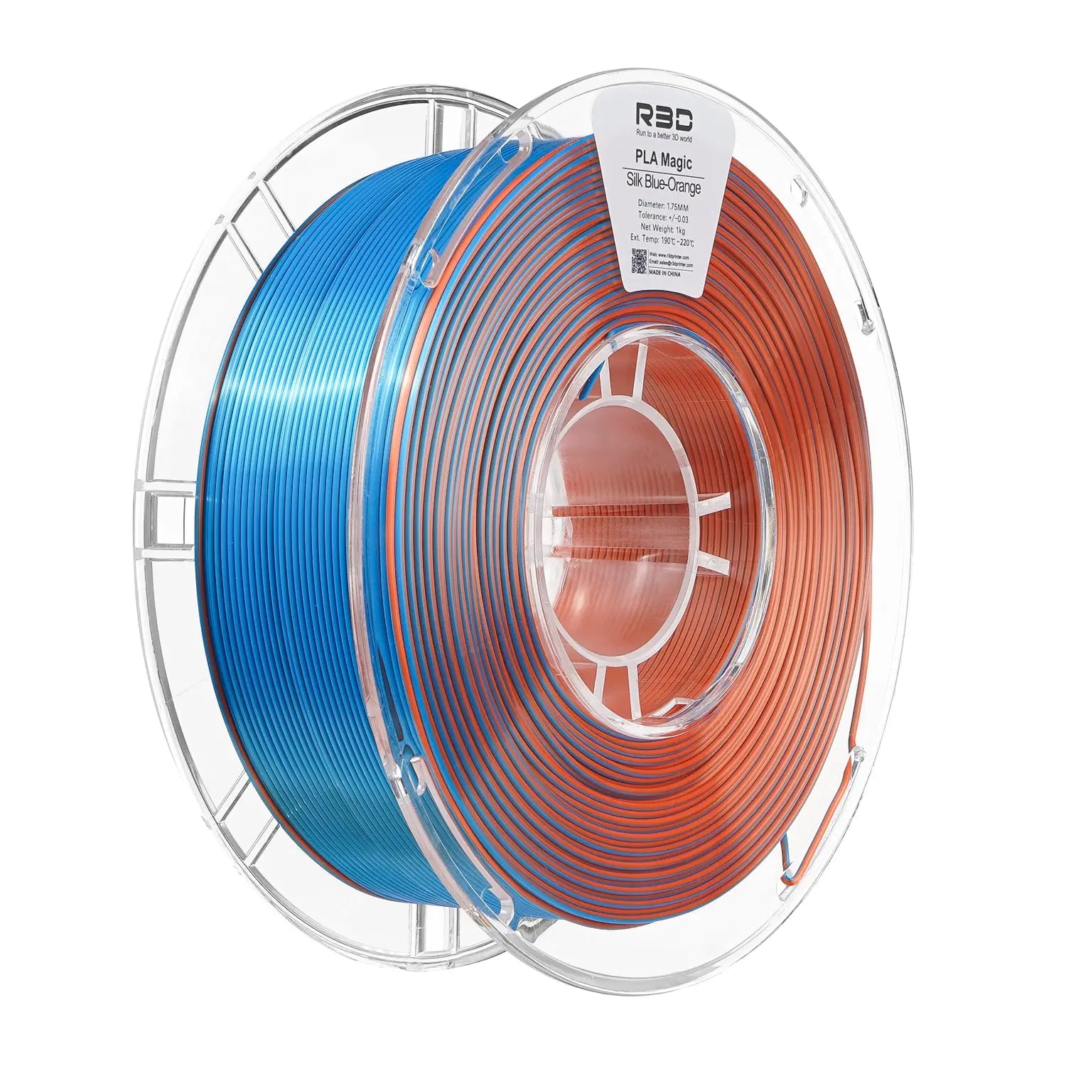 Blue/Orange - R Dual Colour Silk PLA Magic Filament - 1.75mm, 1kg