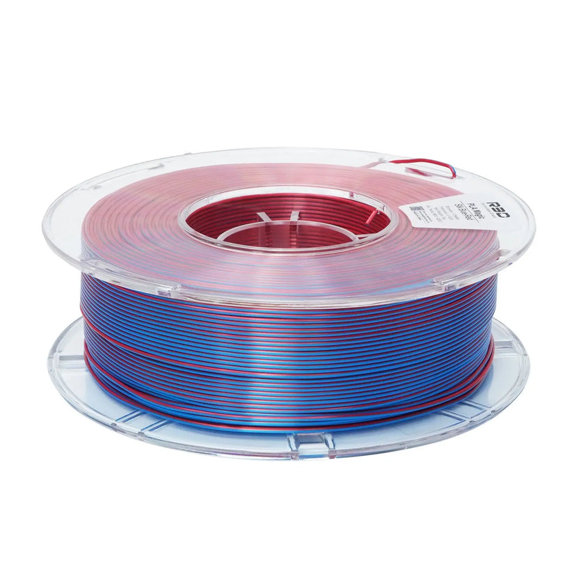 Blue/Red - R3D Dual Colour Silk PLA Magic Filament - 1.75mm, 1kg - 3D