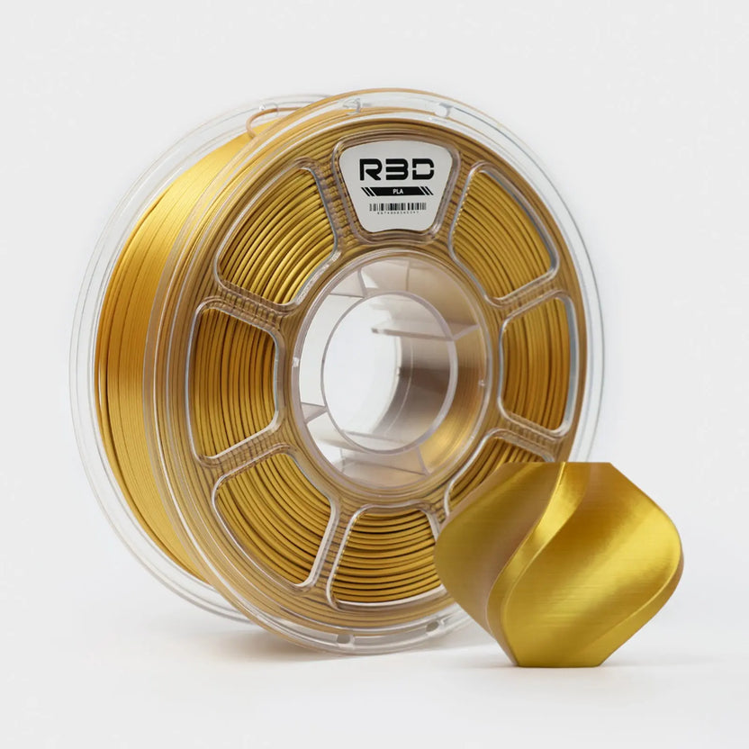 Gold - R3D Silk PLA Filament - 1.75mm, 1kg - 3D Printing Canada