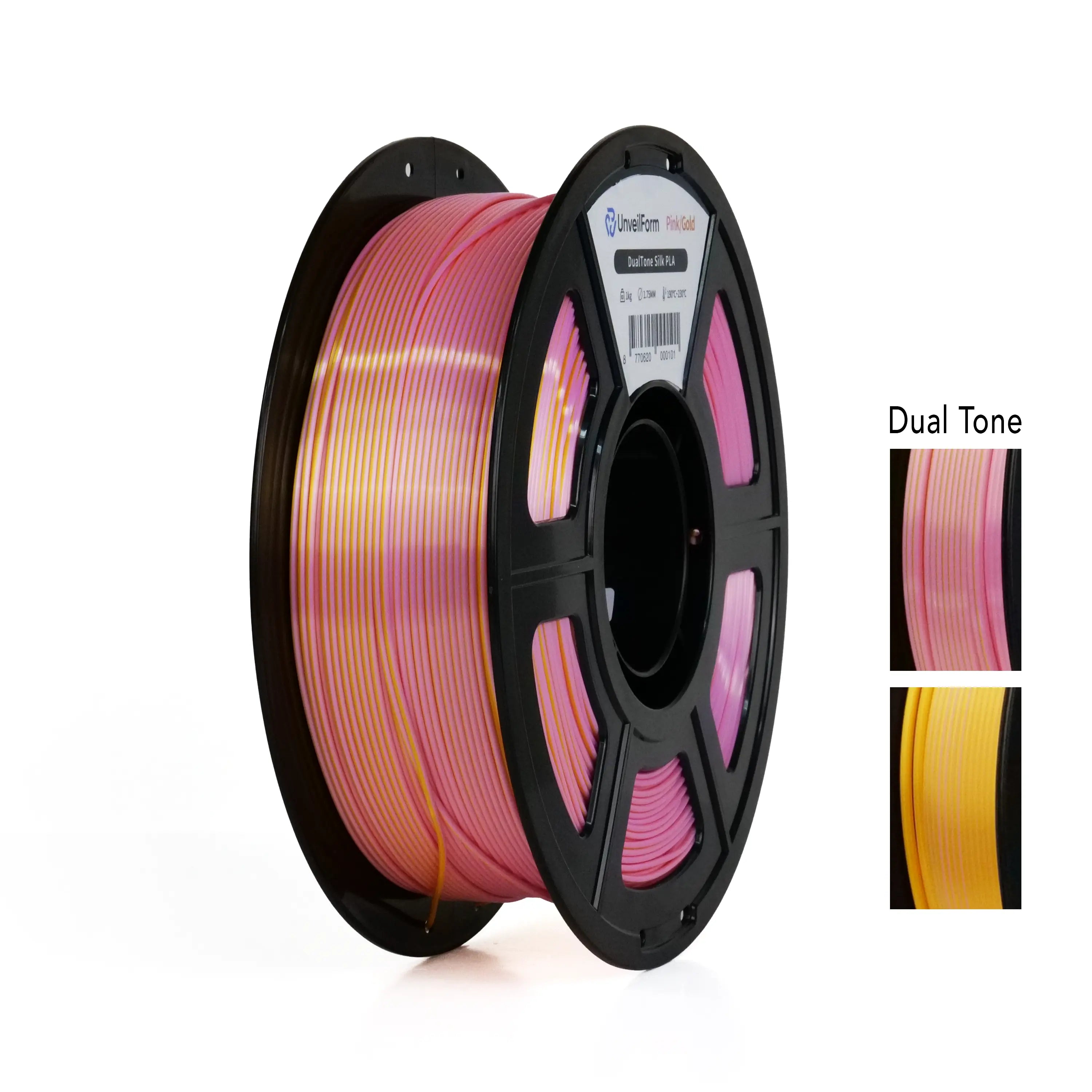 Pink/Gold - Unveil Form DualTone Silk PLA - 1.75mm, 1kg - 3D Printing