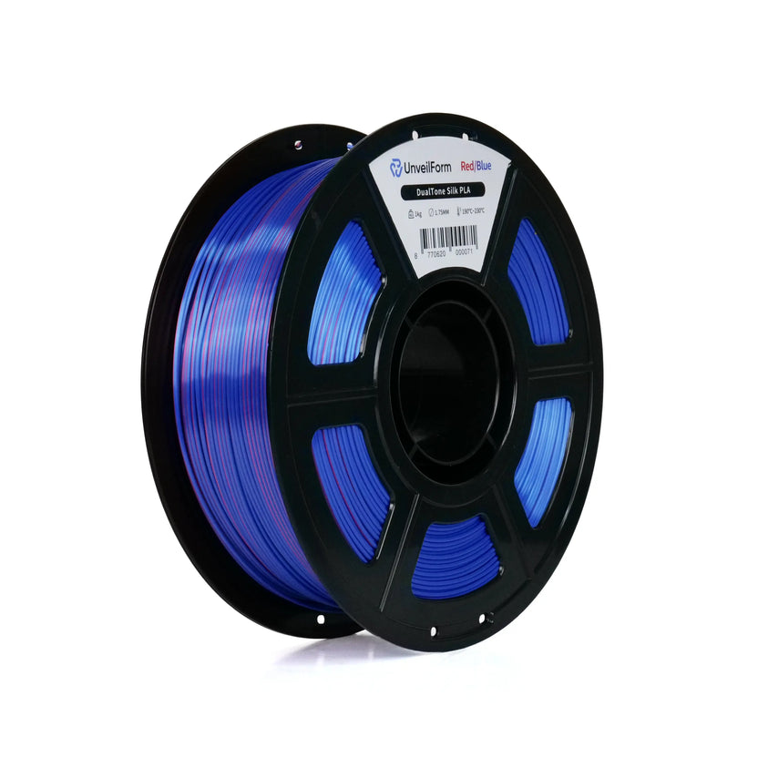 Red/Blue - Unveil Form DualTone Silk PLA - 1.75mm, 1kg - 3D Printing
