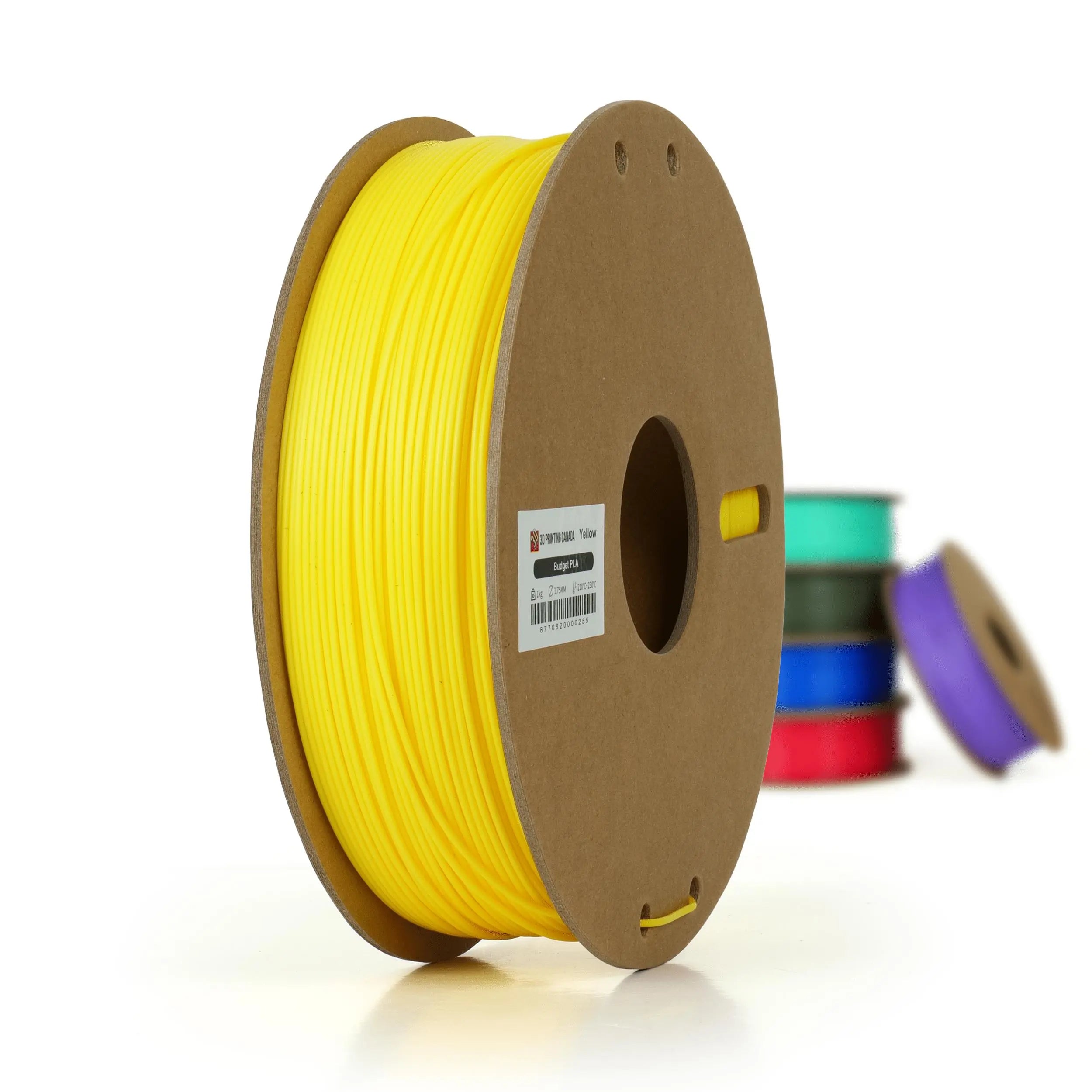 Yellow - Budget PLA Filament - 1.75mm, 1kg - 3D Printing Canada